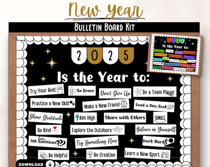 Winter Sports Bulletin Board Kit, New Year Snowman Skiing Snowboarding ...