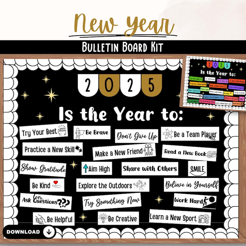 New Years Motivational Bulletin Board - Etsy