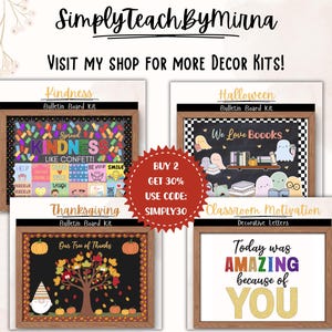 Winter December Christmas Bulletin Board Kit, School Door Decor ...