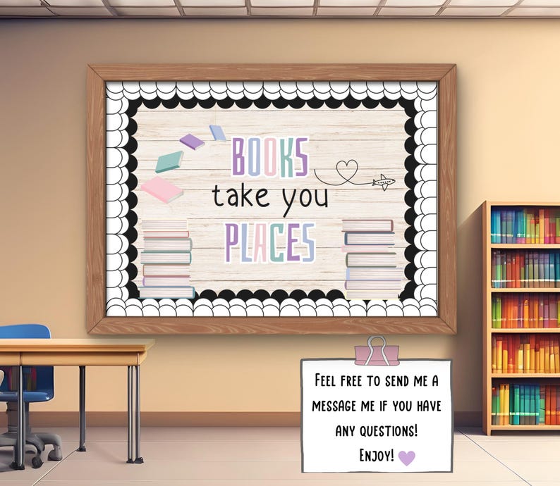 Reading Bulletin Board Kit | Classroom Library Door Decor | Book ...