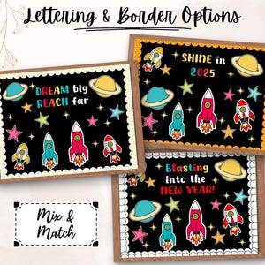 New Year 2025 Bulletin Board Kit, Motivational Inspirational January ...