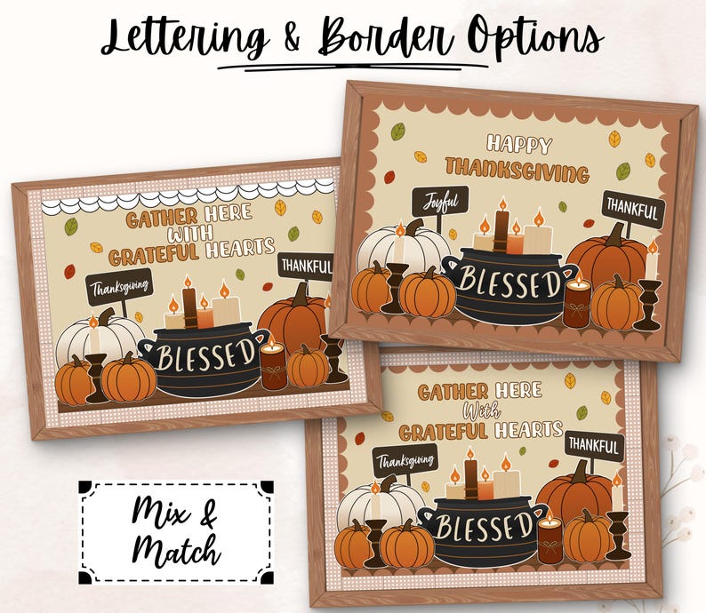 Thanksgiving Decor Bulletin Board Kit | Fall Bulletin Board Kit | Door ...