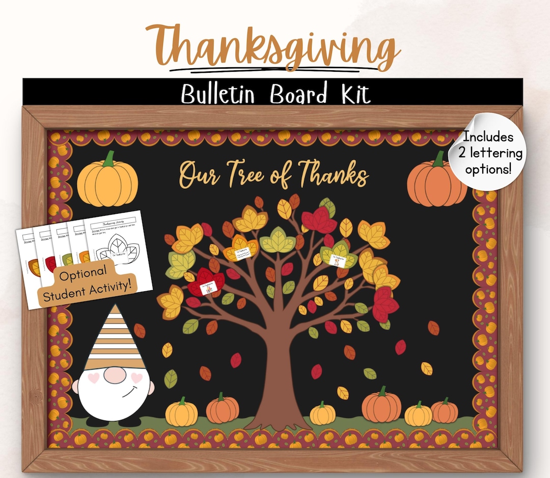 Thanksgiving Decor Bulletin Board Kit | Door Decoration Classroom Wall ...