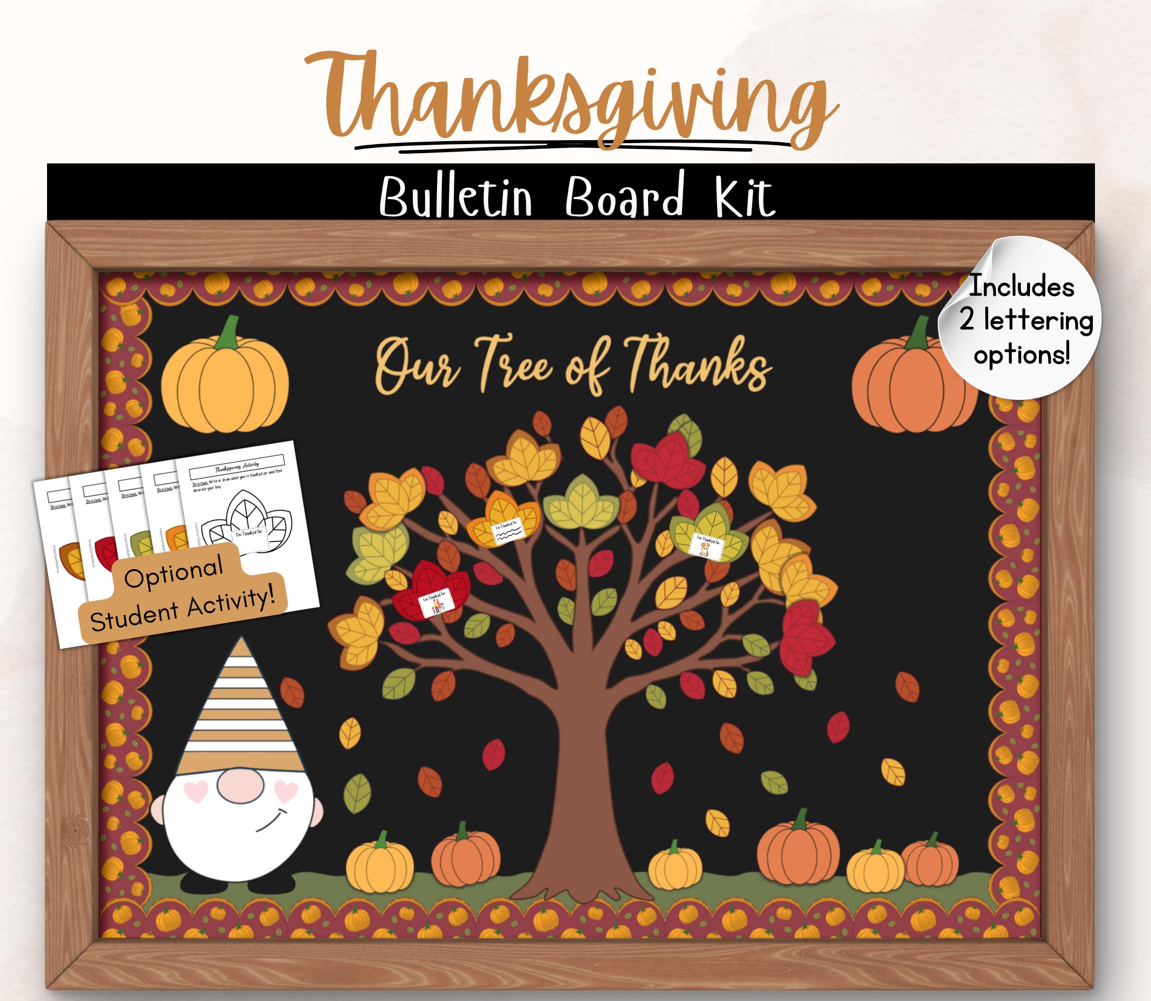 Thanksgiving Decor Bulletin Board Kit | Door Decoration Classroom Wall ...