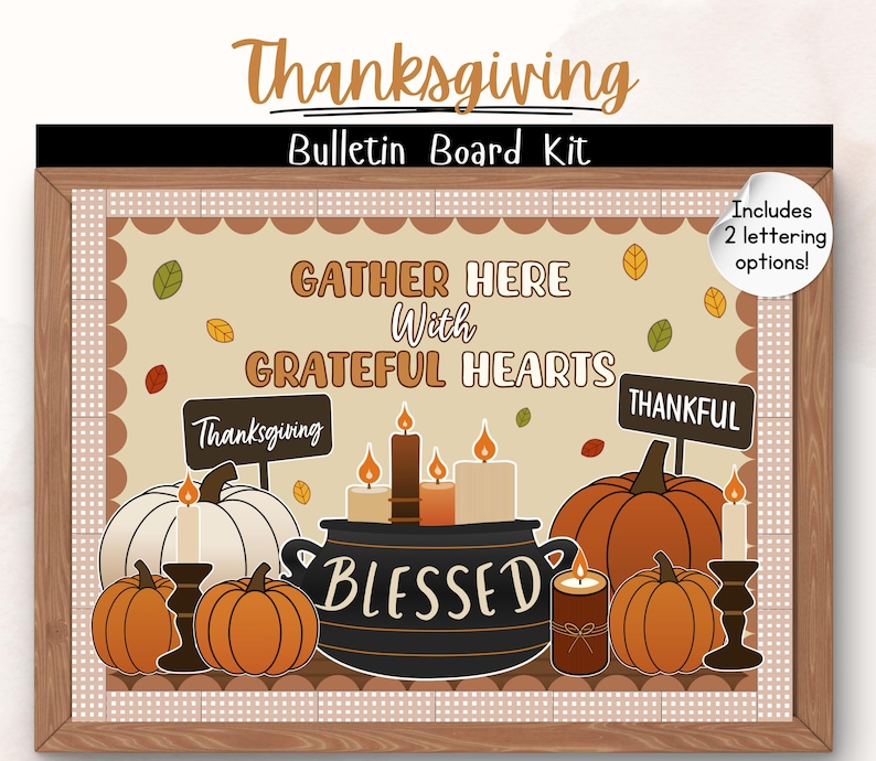 Thanksgiving Decor Bulletin Board Kit | Fall Bulletin Board Kit | Door ...