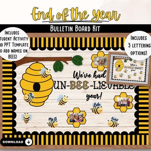 Bee End of School Year Bulletin Board Kit | Classroom Library Door ...