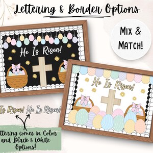 He is Risen Easter Bulletin Board Kit April March Printable Religious ...