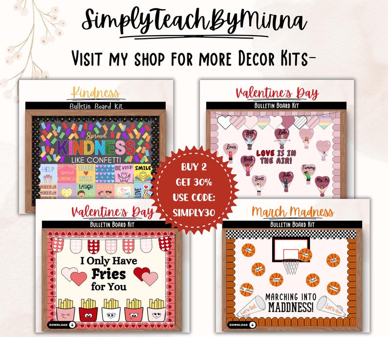 Spring Bulletin Board Kit Classroom Library Door Display Class Decor ...