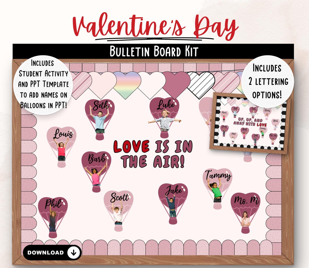 Valentine's Day Bulletin Board Activity Display Kit, Customizable ...
