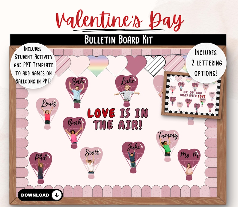 Valentine's Day Bulletin Board Activity Display Kit, Customizable ...