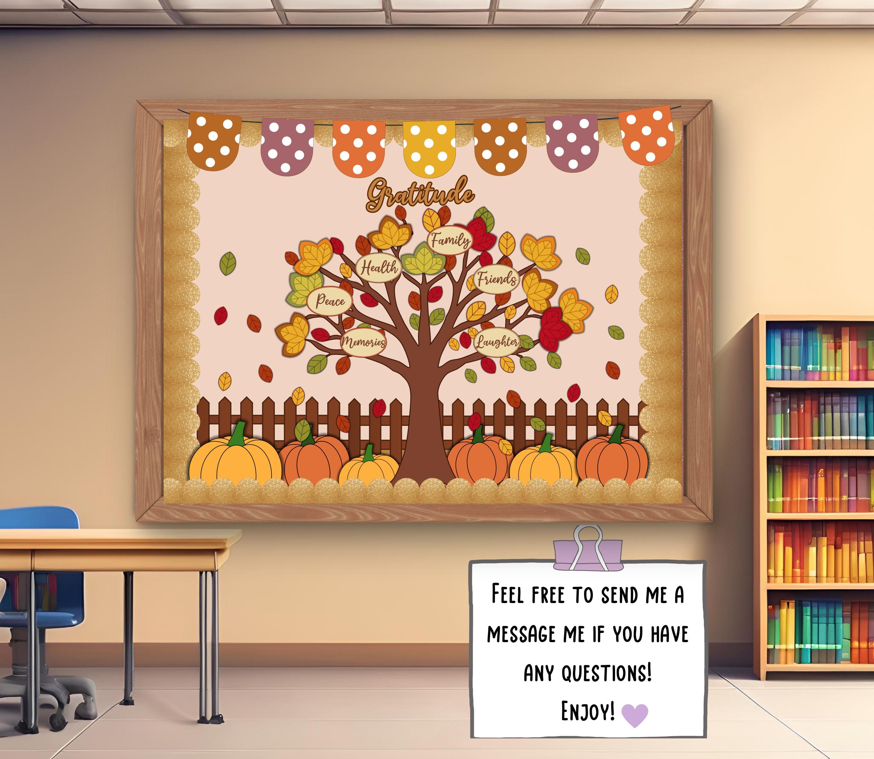 Thanksgiving Decor Bulletin Board Kit | Door Decoration Classroom Wall ...