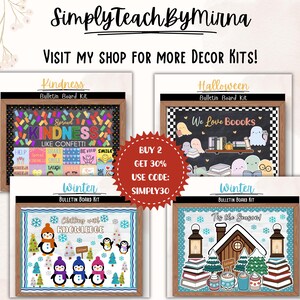Winter December Christmas Bulletin Board Kit, School Door Decor ...