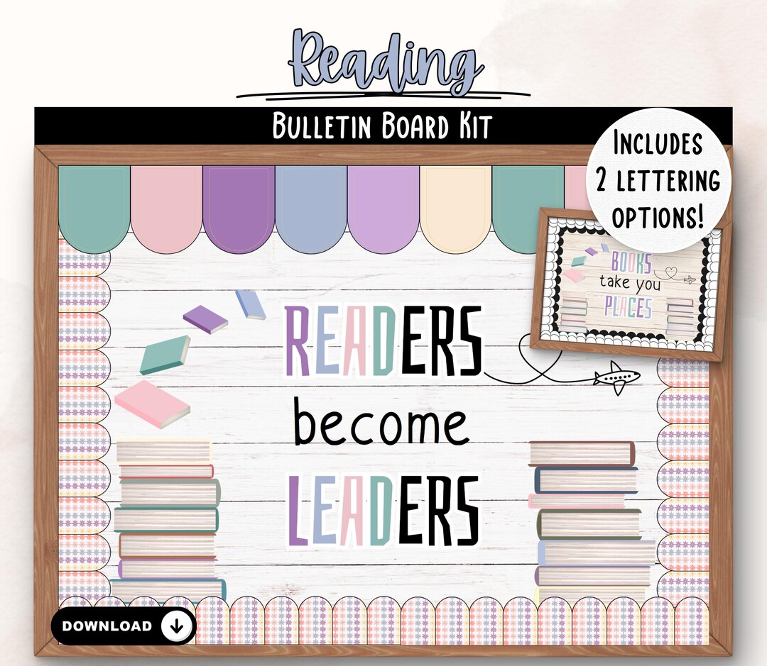 Reading Bulletin Board Kit | Classroom Library Door Decor | Book ...