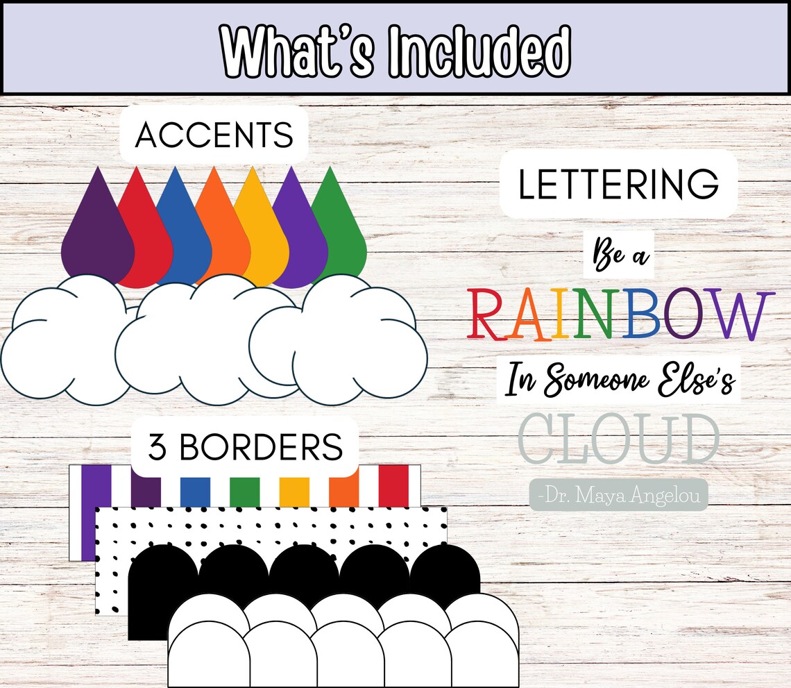 Rainbow Kindness Inspirational Bulletin Board Kit Classroom Library ...