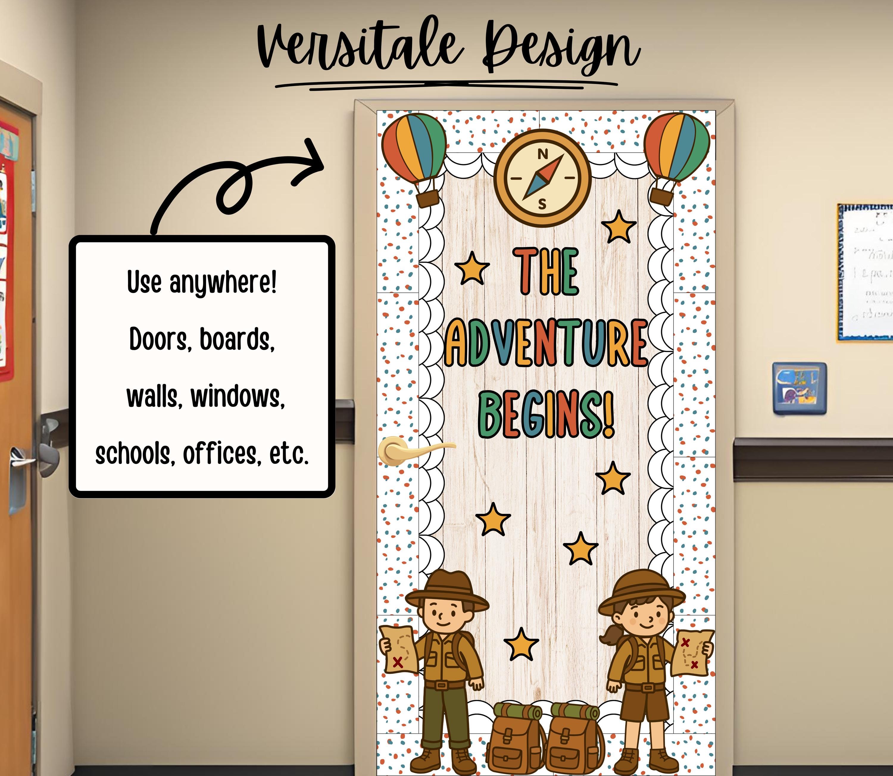 Back to School Bulletin Board Kit | Adventure Classroom Door Display ...