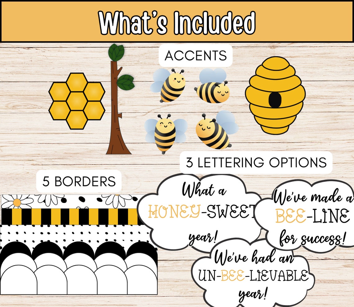 Bee End of School Year Bulletin Board Kit Classroom Library Door ...
