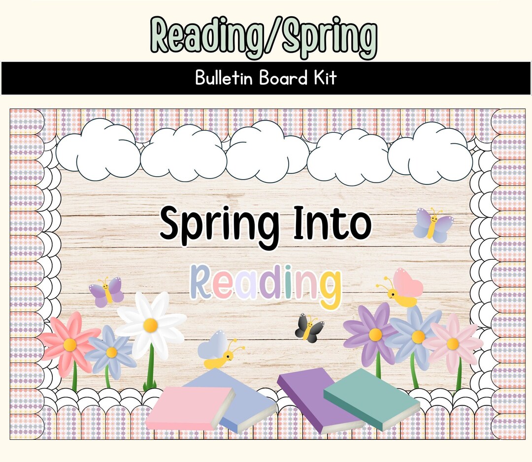 Reading Spring Bulletin Board Kit Classroom Library Door Display Book ...