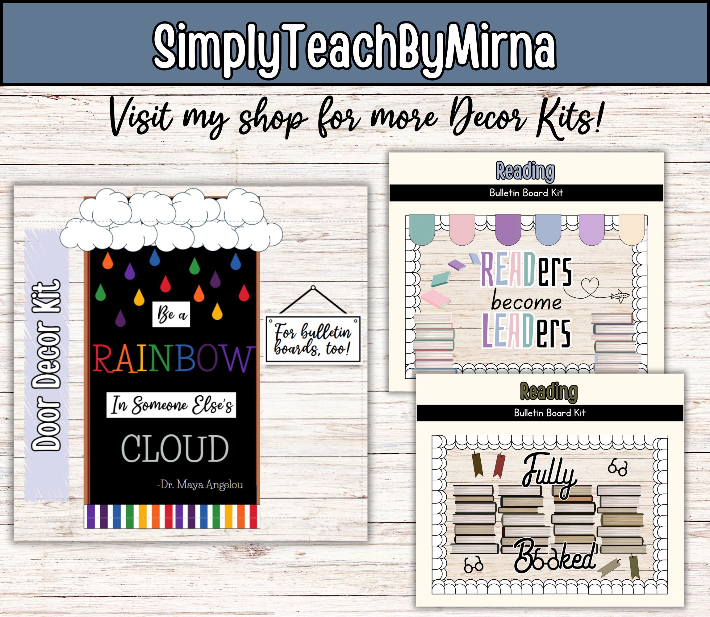 Retro Spring Bulletin Board Kit Groovy Classroom Library Door Display ...