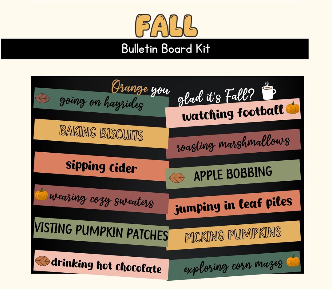 Fall Activities September Bulletin Board Kit Classroom Door Display ...