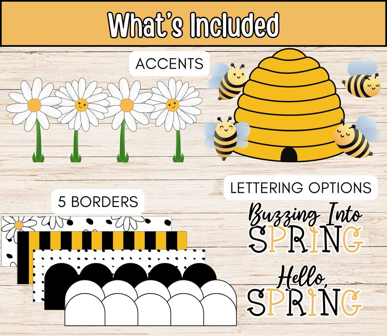 Spring Bulletin Board Kit Classroom Library Door Display Class Decor ...