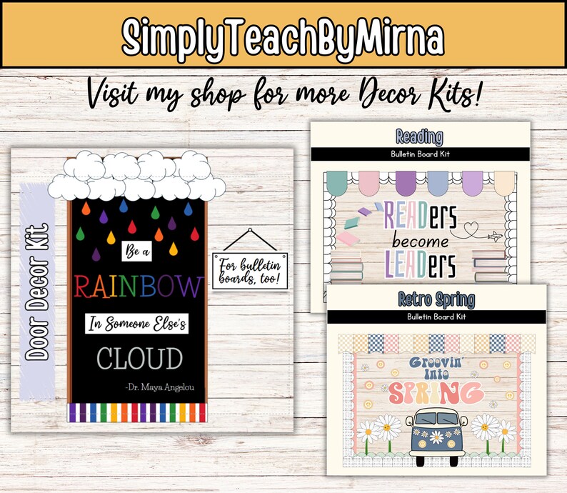 Spring Bulletin Board Kit Classroom Library Door Display Class Decor ...