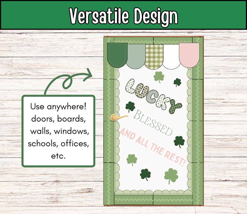 St Patrick's Day Bulletin Board Door Display Kit Blessed Shamrock ...