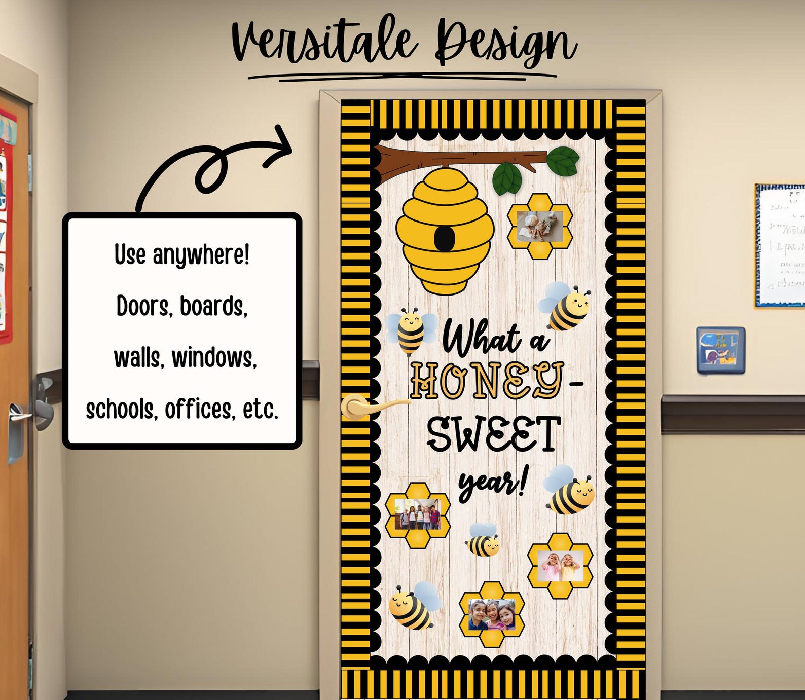 Bee End of School Year Bulletin Board Kit | Classroom Library Door ...