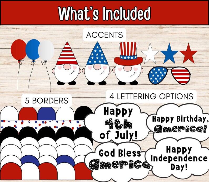 4th of July Bulletin Board Kit | Classroom Door | Display Class Decor ...