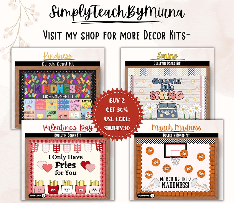 Winter December Christmas Bulletin Board Kit, School Door Decor ...