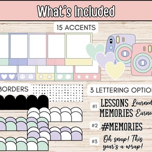 Memories End of School Year Bulletin Board Kit Classroom Door Display ...