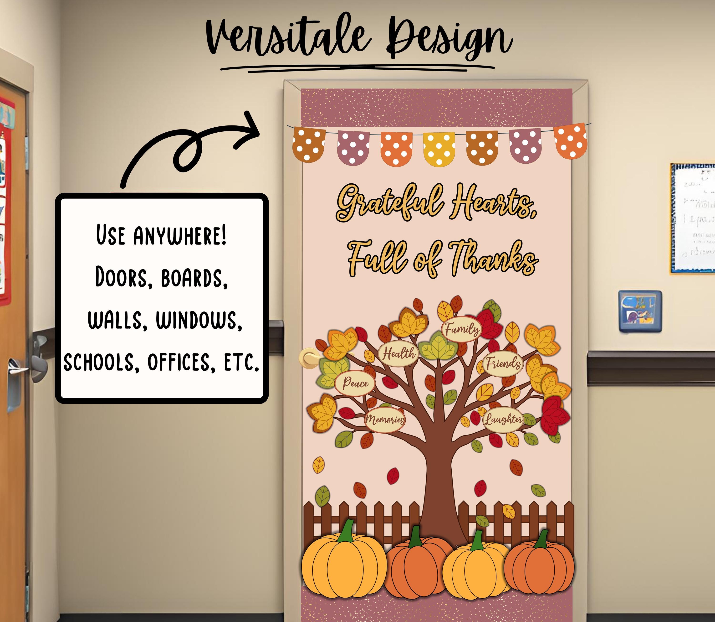 Thanksgiving Decor Bulletin Board Kit | Door Decoration Classroom Wall ...