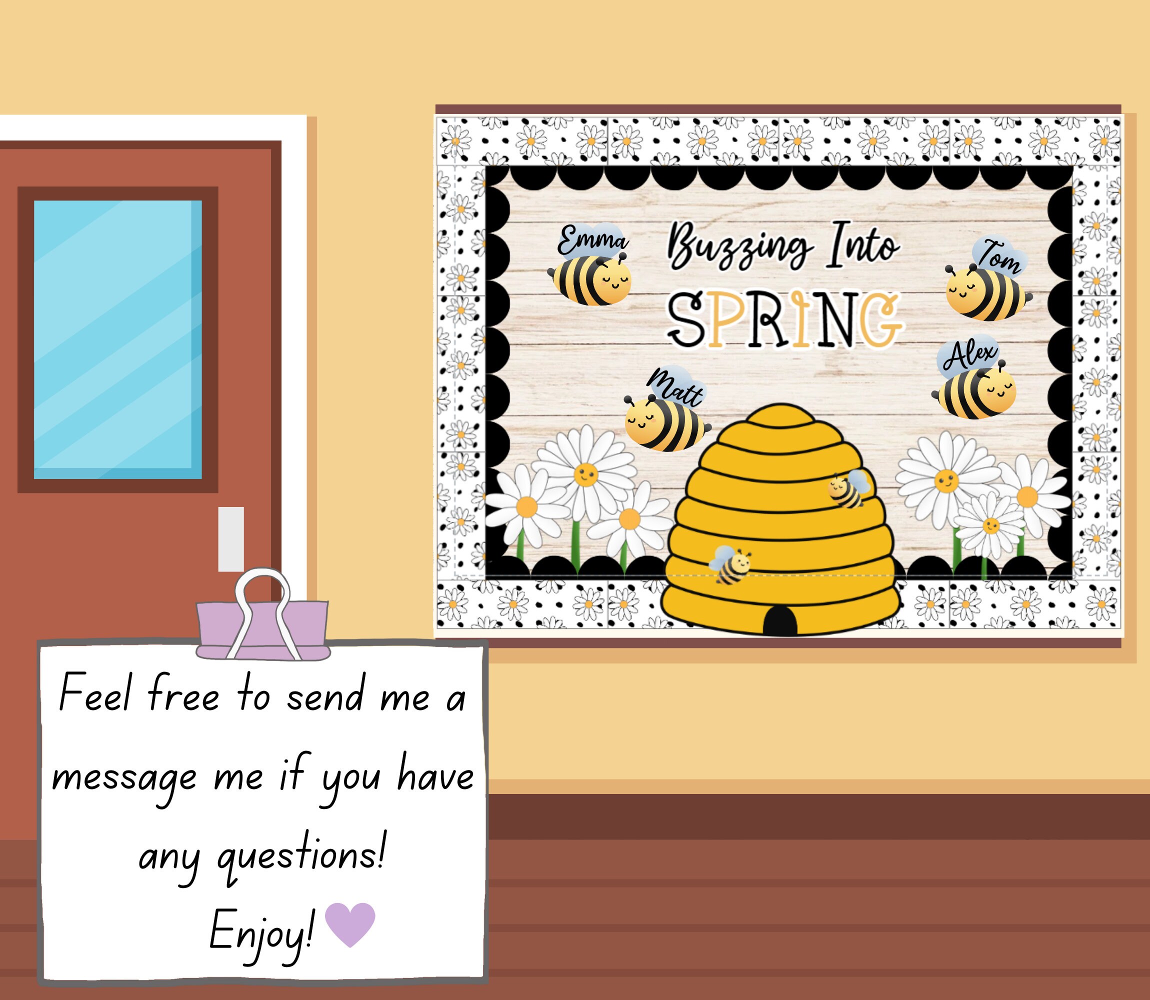 Spring Bulletin Board Kit Classroom Library Door Display Class Decor ...