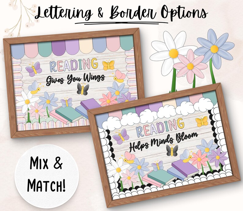 Spring Into Reading Bulletin Board Kit, Classroom Library Door Decor ...