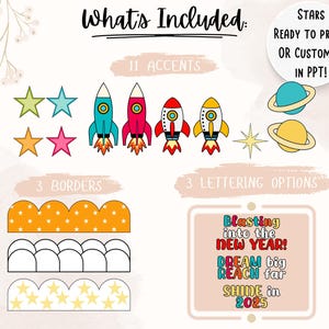 New Year 2025 Bulletin Board Kit, Motivational Inspirational January ...