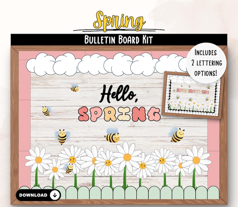 Spring Bulletin Board Kit Classroom Library Door Display Class Decor ...