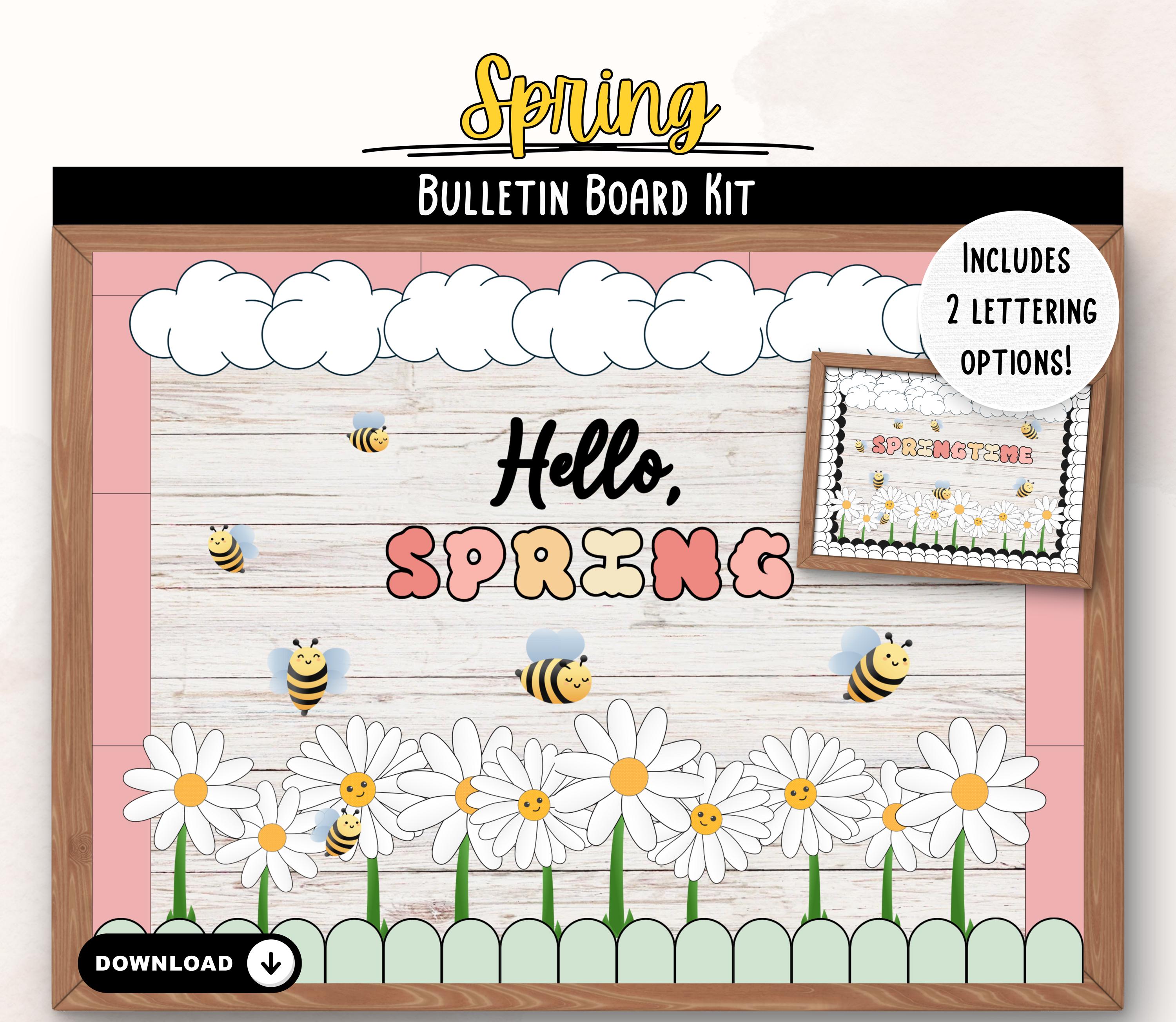 Spring Bulletin Board Kit Classroom Library Door Display Class Decor ...