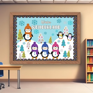 Winter December Christmas Bulletin Board Kit, School Door Decor ...