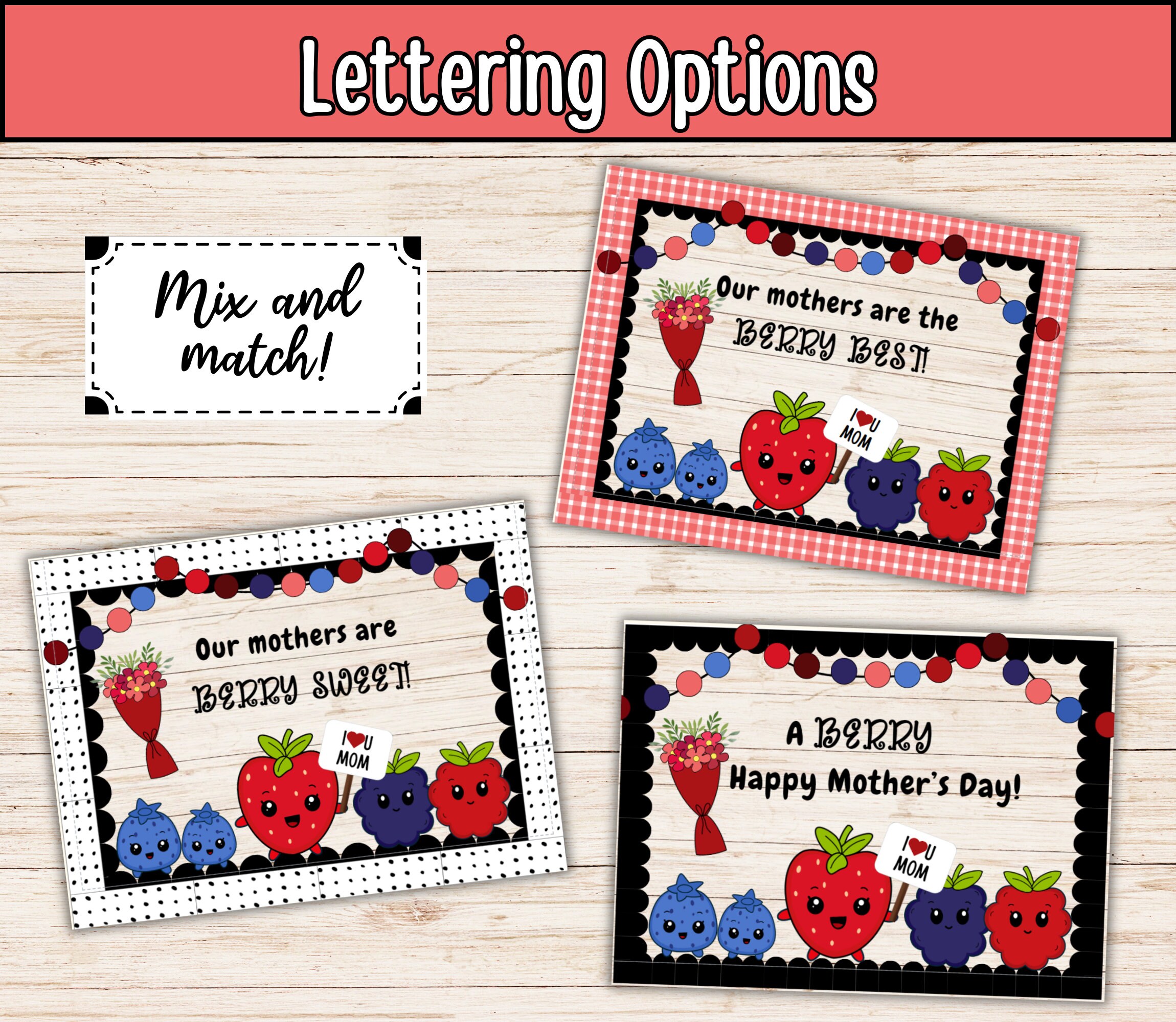Happy Mother's Day May Bulletin Board Kit Mummy Fruit Bulletin Board ...