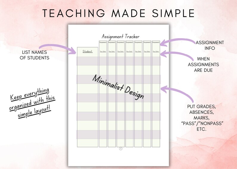 Assignment Homework Tracker School Course Online for Teachers Lesson ...