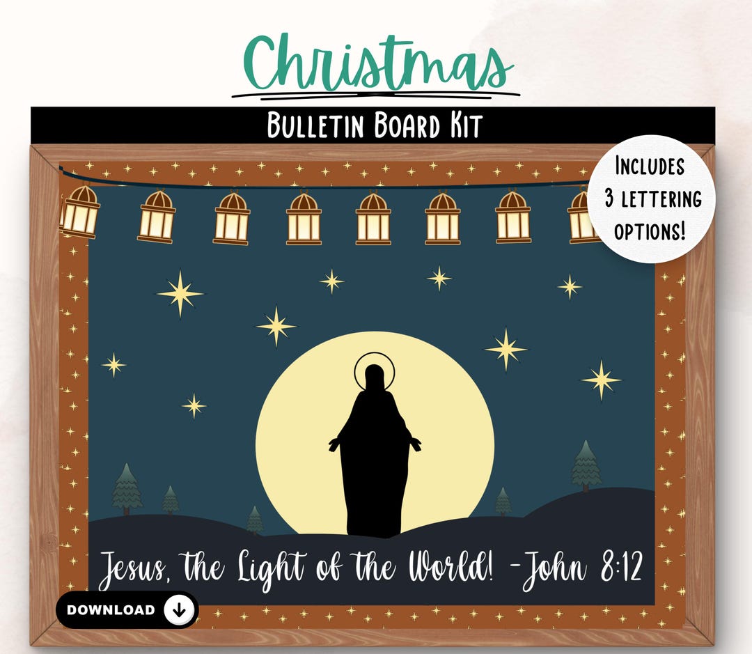 Jesus Christmas Christian Bulletin Board Kit, Winter December School ...