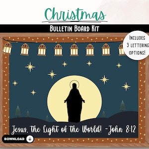 Jesus Christmas Christian Bulletin Board Kit, Winter December School ...