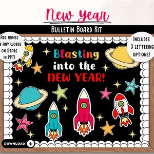 New Year 2025 Bulletin Board Kit, Motivational Inspirational January ...