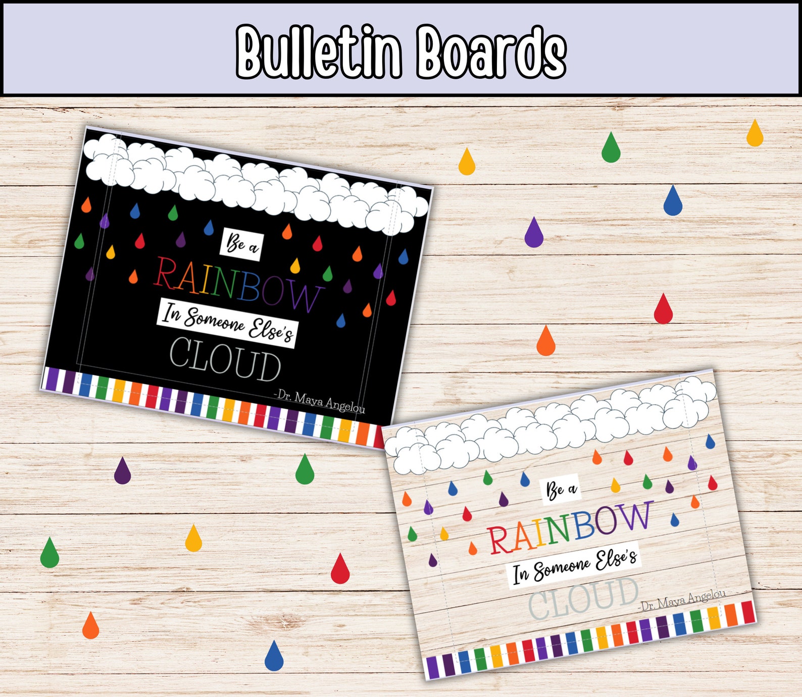 Rainbow Kindness Inspirational Bulletin Board Kit Classroom Library ...