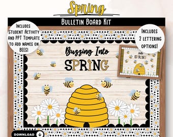 Bee Theme Spring Bulletin Board Kit - Etsy