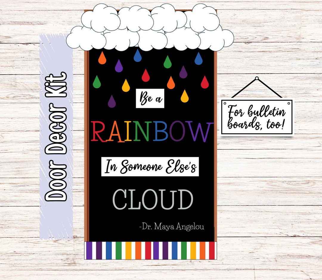 Rainbow Kindness Inspirational Bulletin Board Kit Classroom Library ...