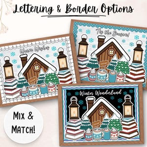 Winter December Christmas Bulletin Board Kit, School Door Decor ...