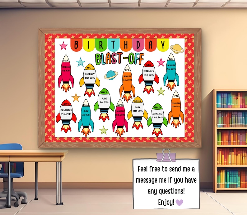 Space Birthday Bulletin Board Kit Student Display, Interactive School ...