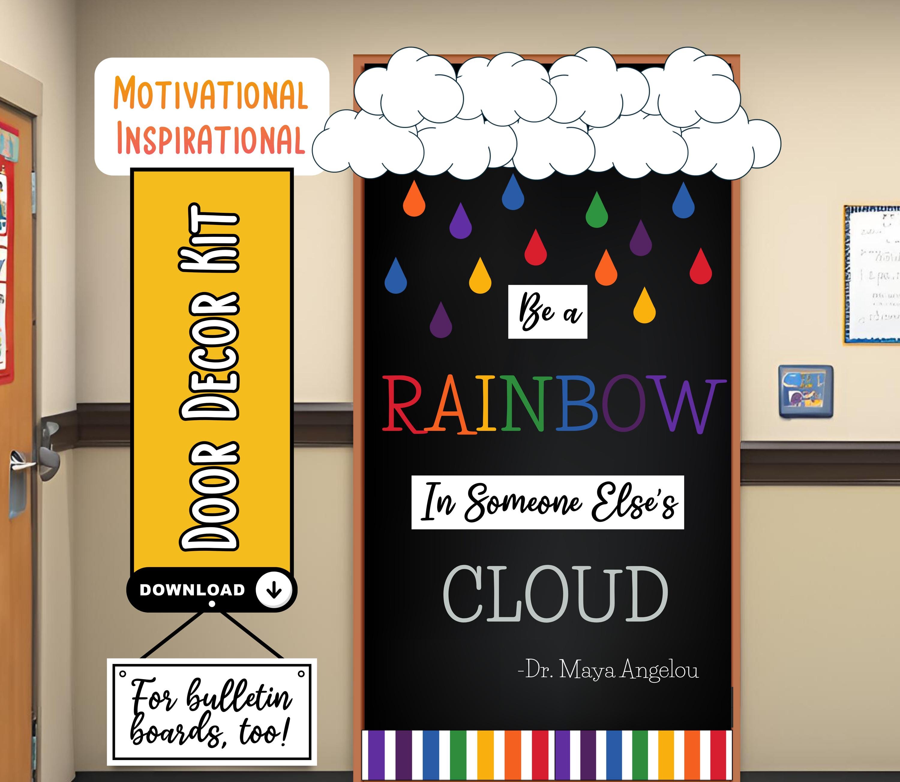 Rainbow Kindness Inspirational Bulletin Board Kit Classroom Library ...