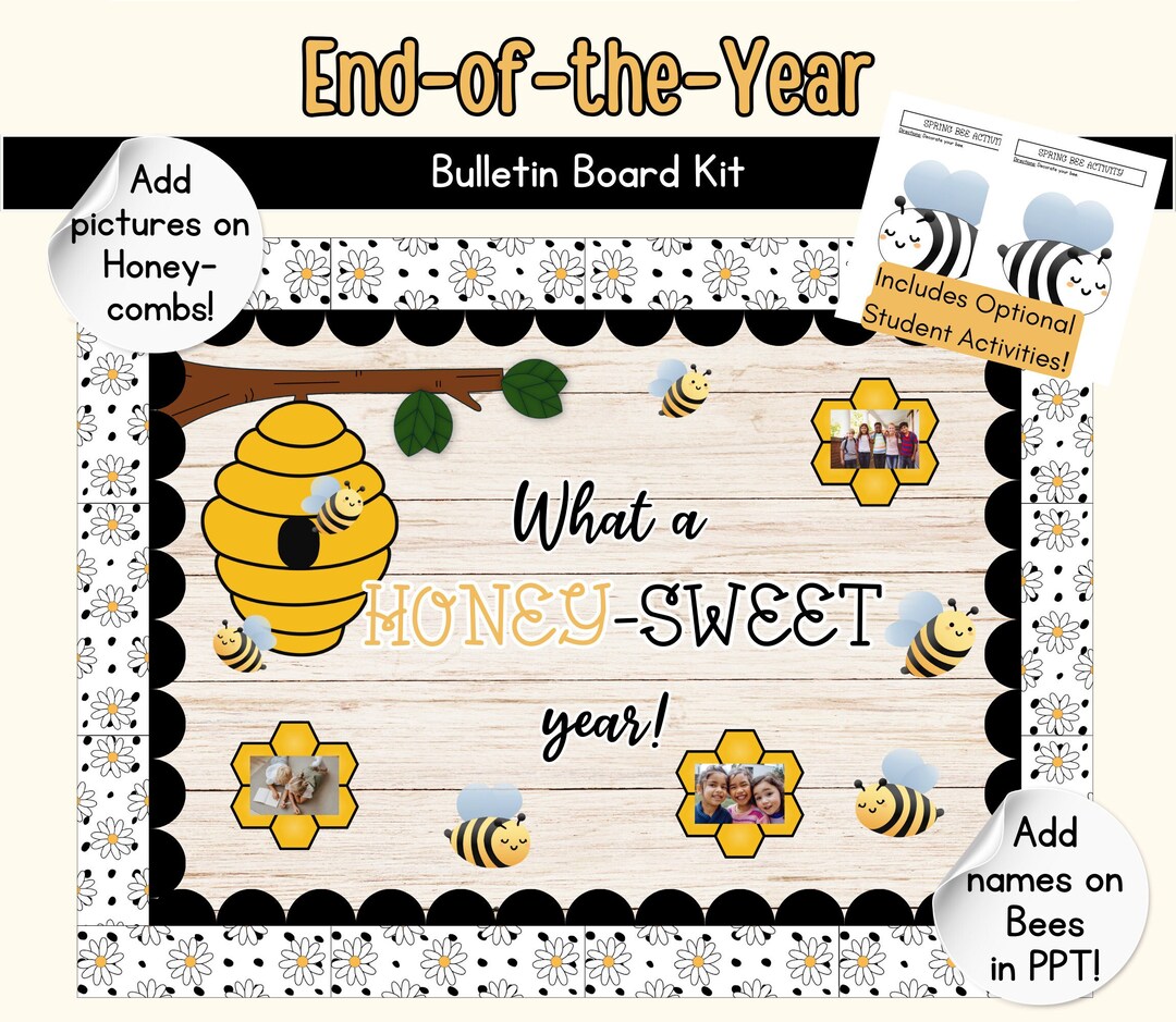 Bee End of School Year Bulletin Board Kit Classroom Library Door ...