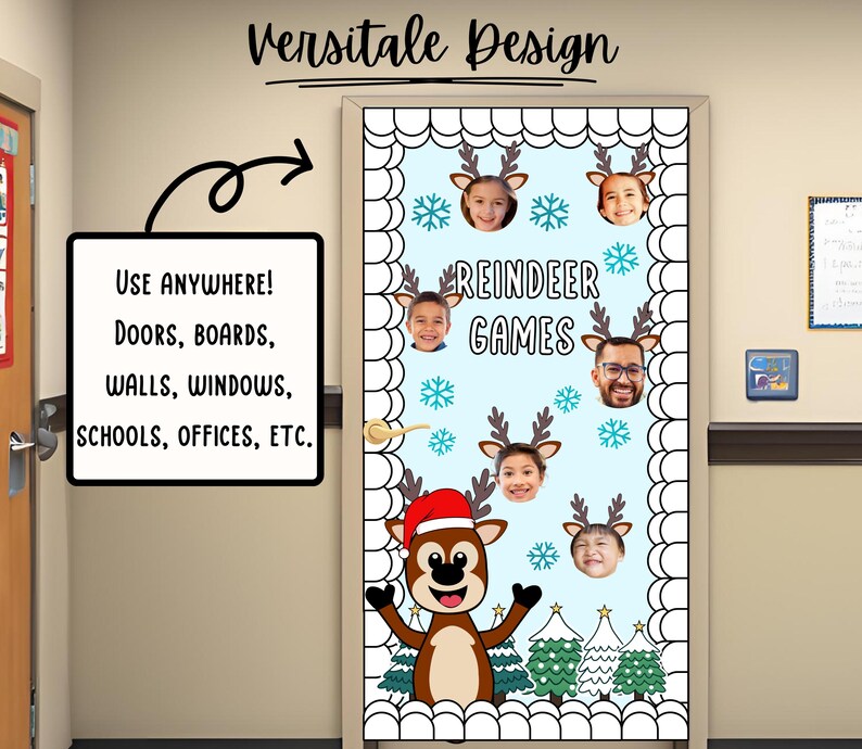 Winter December Christmas Bulletin Board Kit, School Door Decor ...